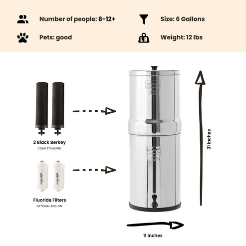 Crown Berkey Water Filter & Purifier – Big Berkey Water Filter Systems